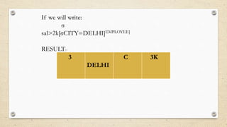 Relational operation final | PPTX