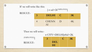 Relational operation final | PPTX