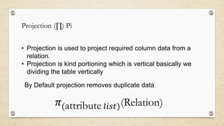 Relational operation final | PPTX
