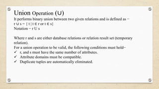 Relational operation final | PPTX