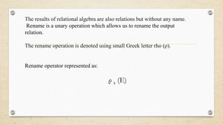 Relational operation final | PPTX