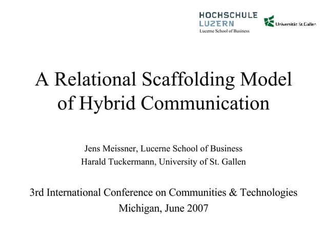 Relational_Scaffolding_Model_of_Hybrid_Communication | PPT