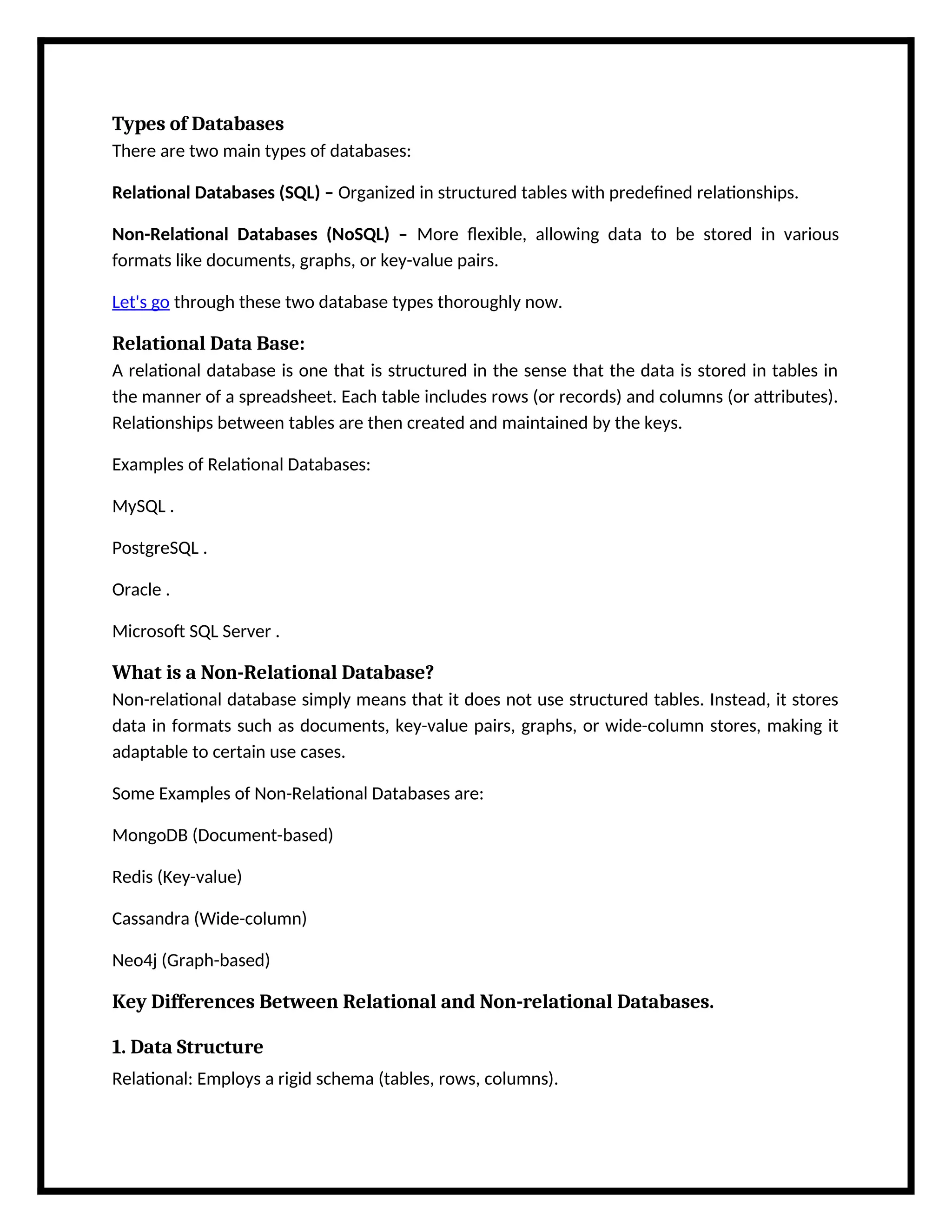 Relational Vs Non Relational Databasesdoc