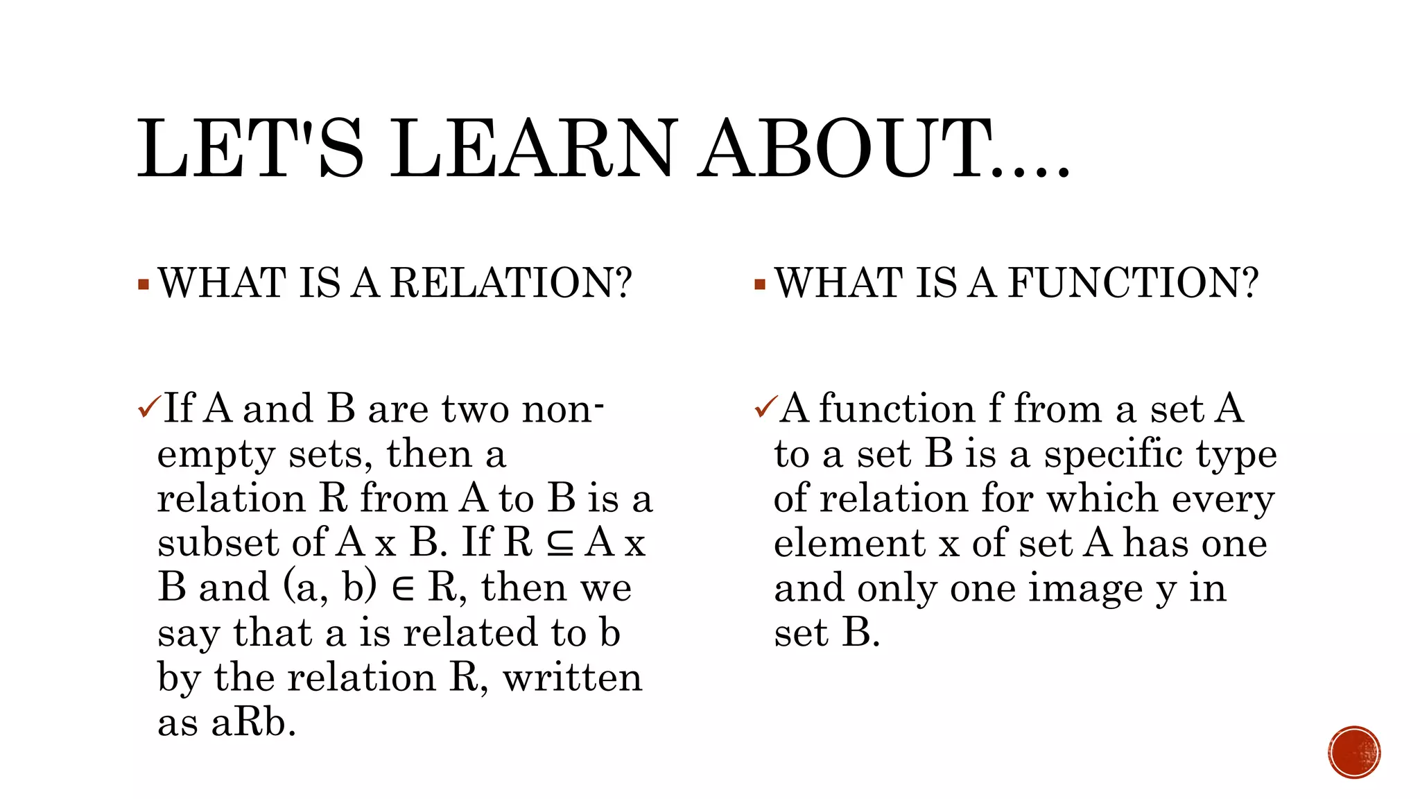 Relation and function | PPTX | Science