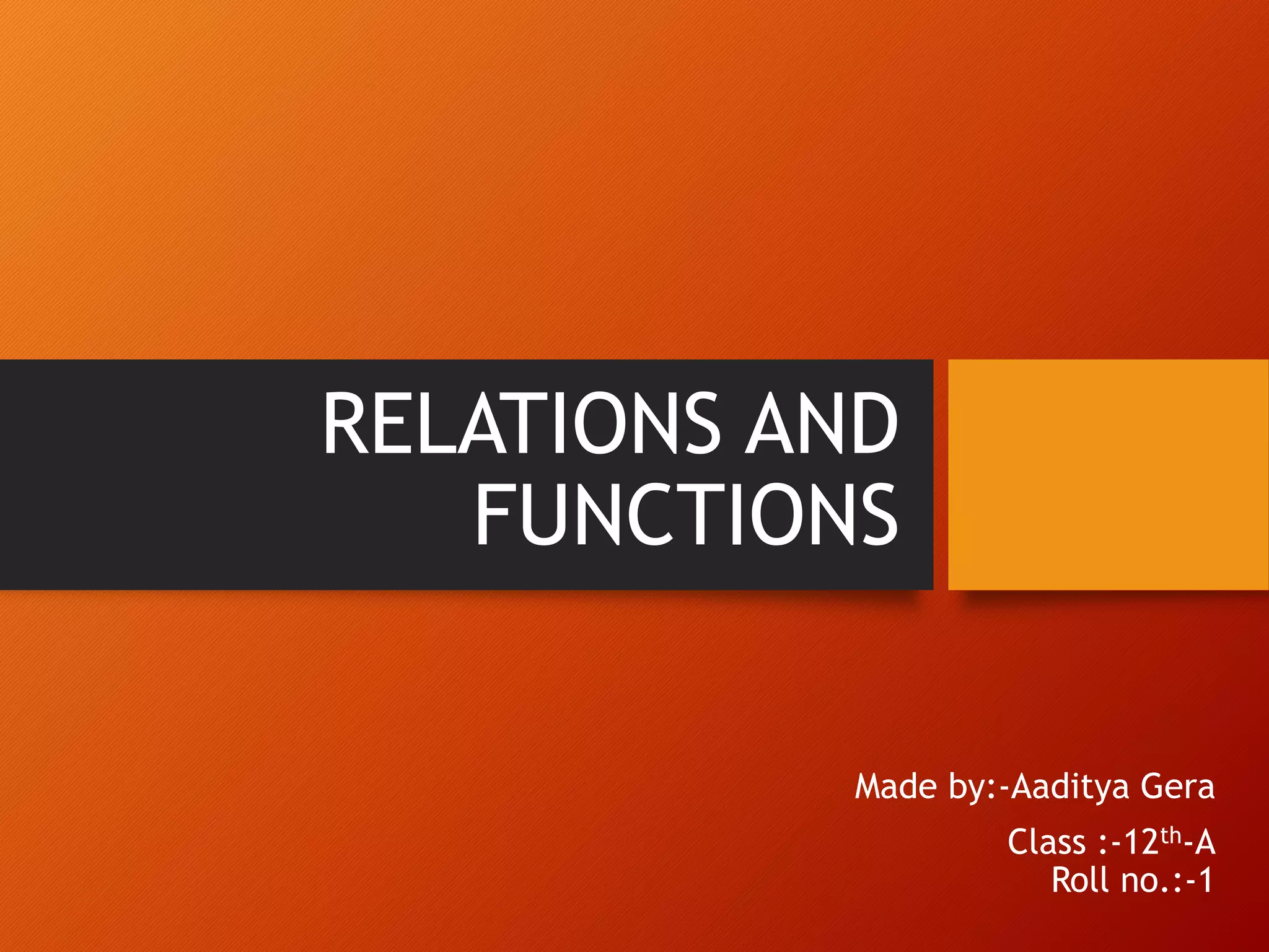 Relation and function | PPTX