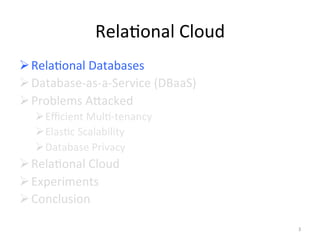 Relational Cloud | PDF | Databases | Computer Software and Applications