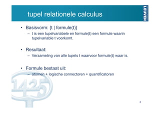 gebruik van quantoren in relationele calculus | PDF