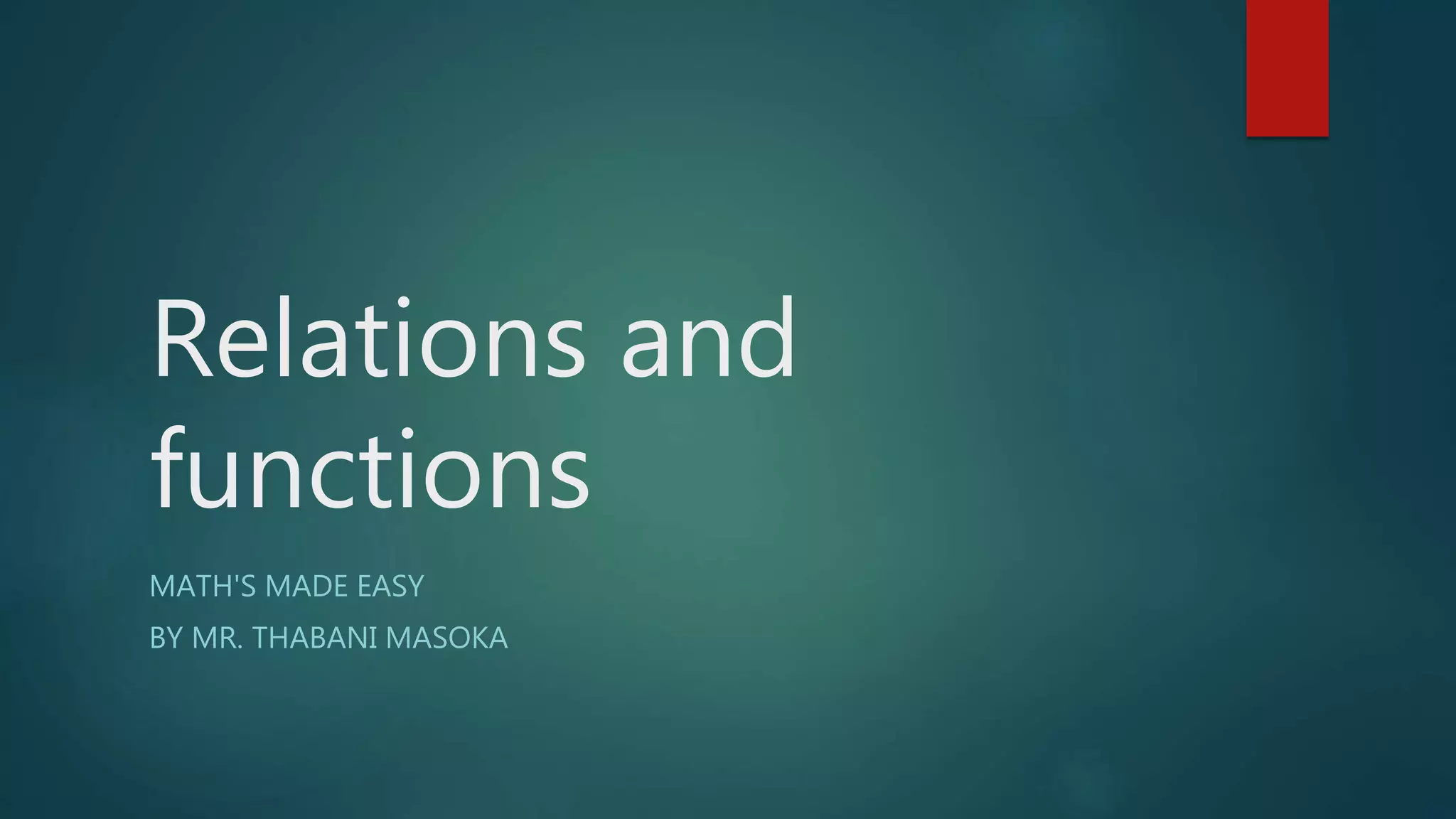 Relations and functions | PPT