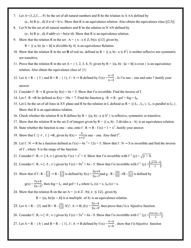 Relations and functions assignment (2019 20) | PDF | Programming Languages | Computing