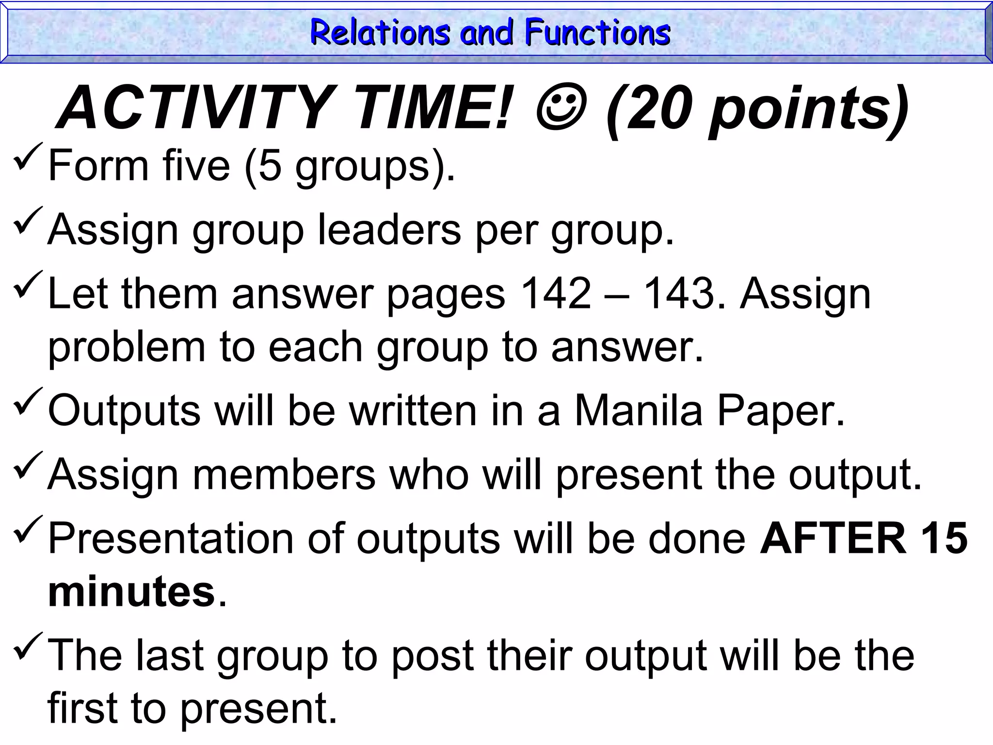 Relations and functions | PPT