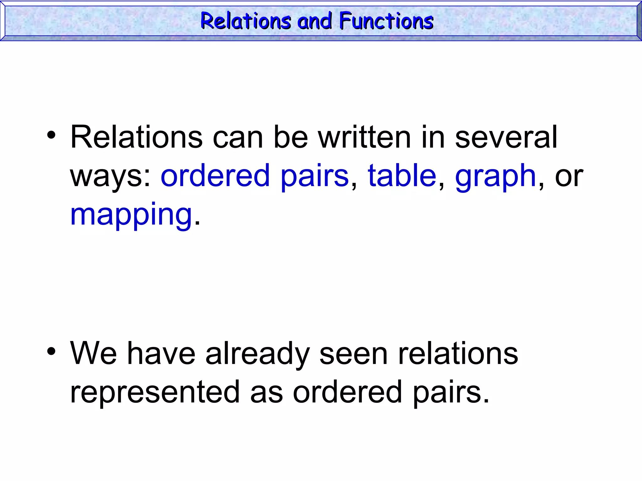 Relations and functions | PPT