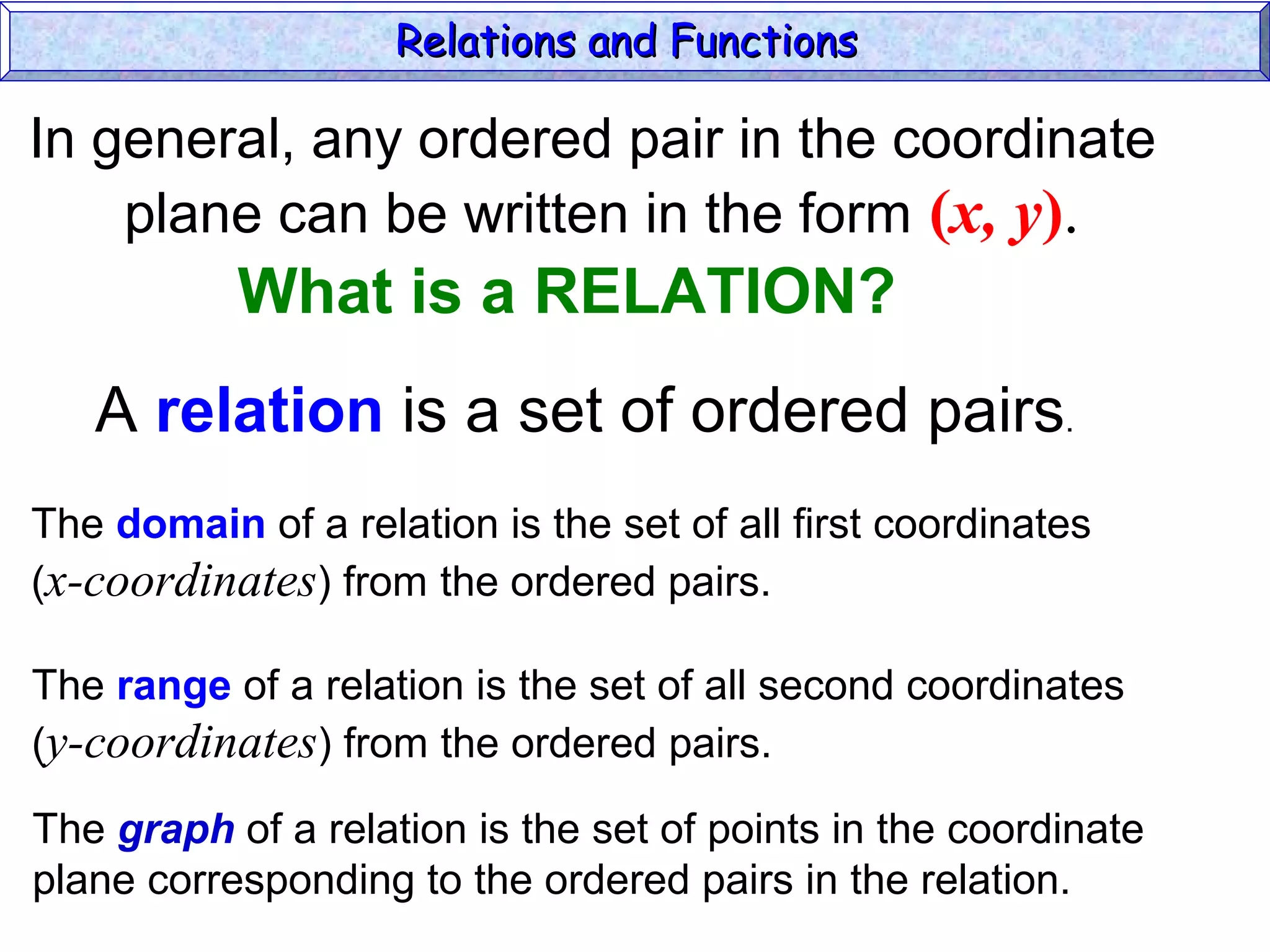 Relations and functions | PPT