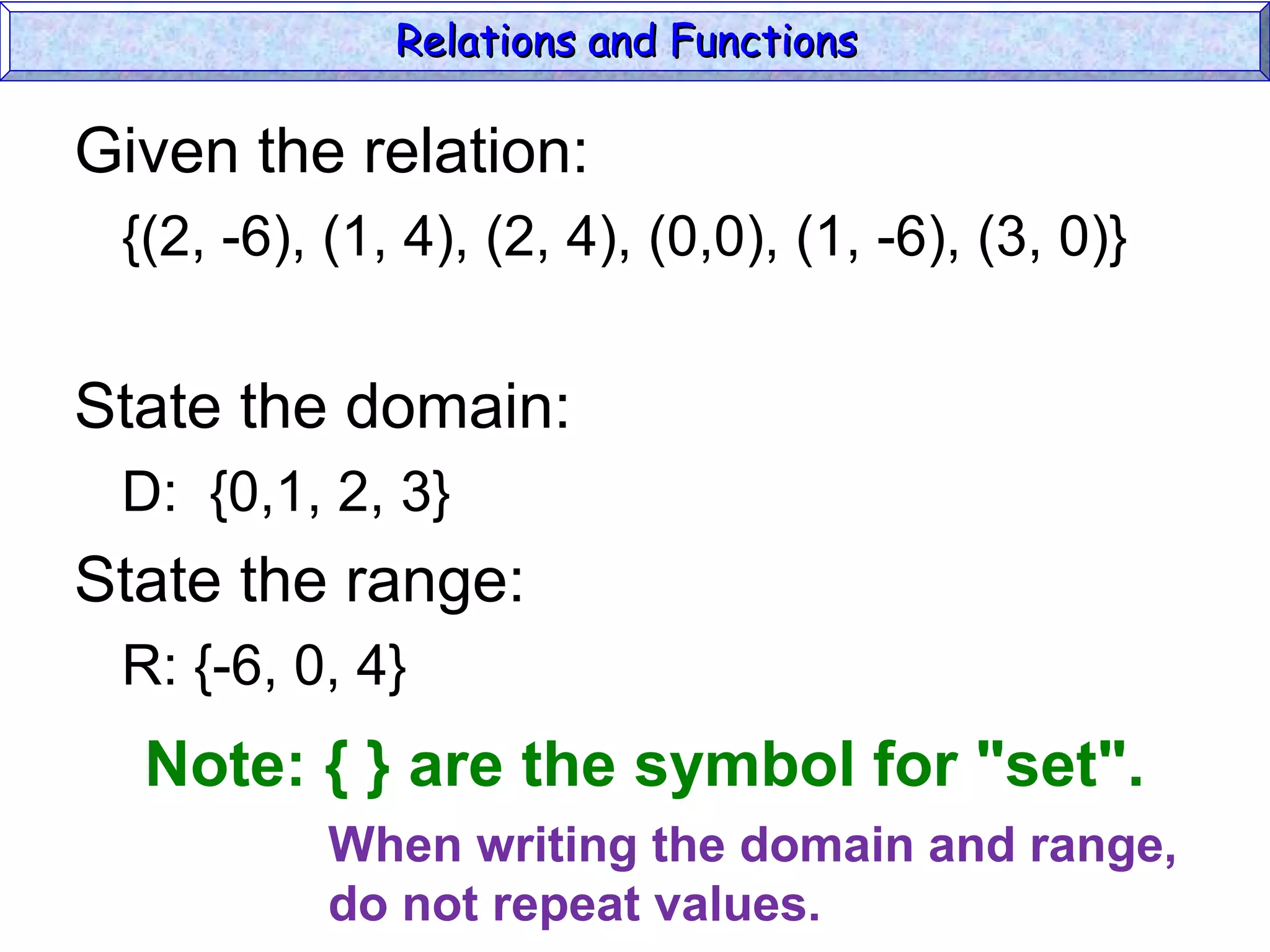 Relations and functions | PPT