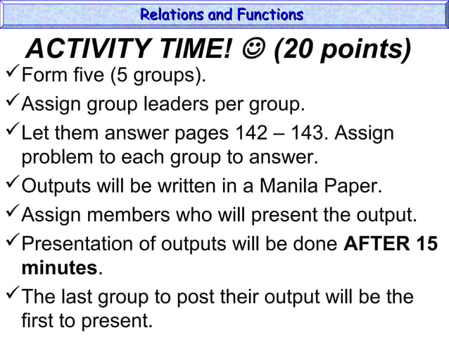 Relations and functions | PPT | Physics | Science