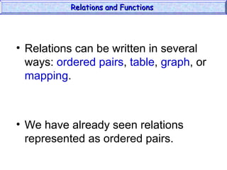 Relations and functions | PPT