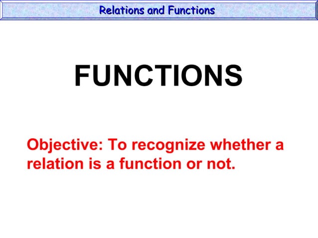 Relations and functions | PPT | Physics | Science