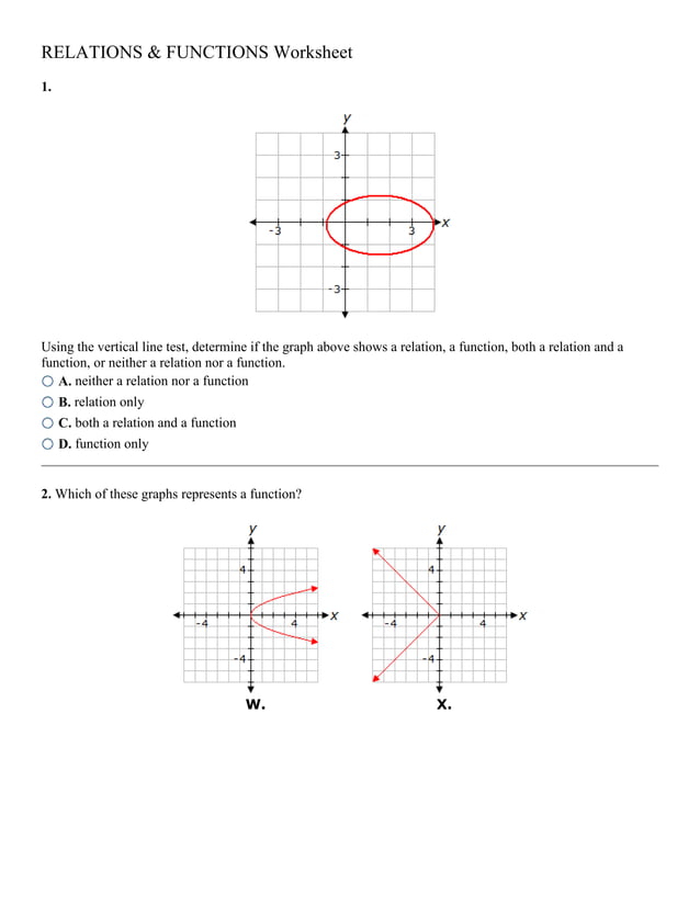 Relations and functions worksheet | PDF | Maps & Navigation