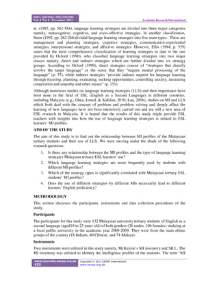 Relations between language learning strategies, language proficiency ...