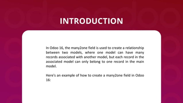 Relations Between Models Many2one Ppt