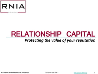 Relationship Capital: What is the value of your reputation? | PDF