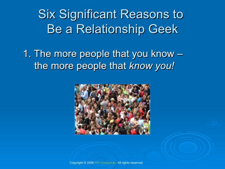 Relationship Geeking 101