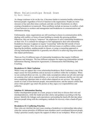 Relationship%20 Breakdown | PDF | Parenting | Family and Relationships
