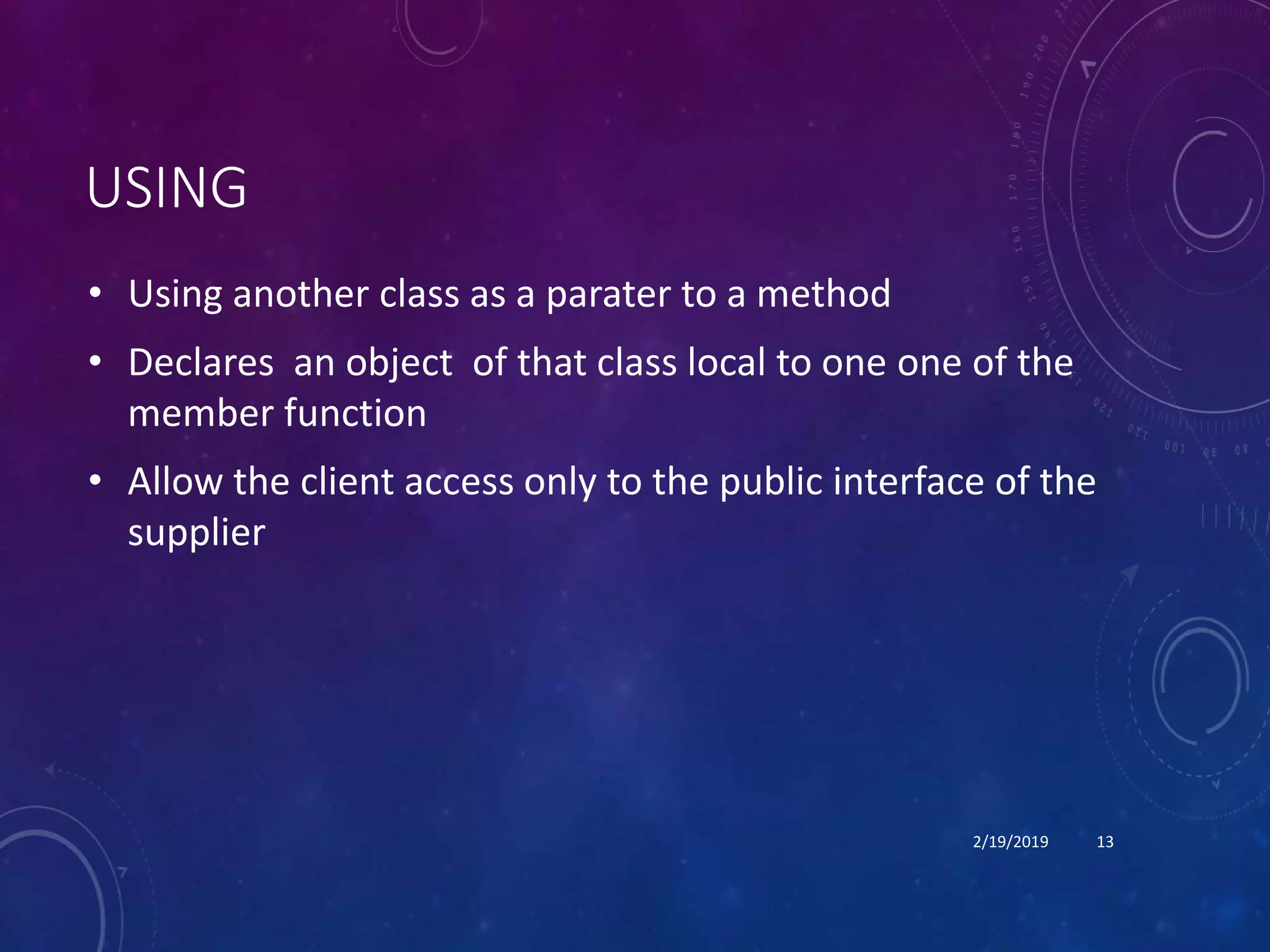 Relationship among classes | PPTX | Programming Languages | Computing