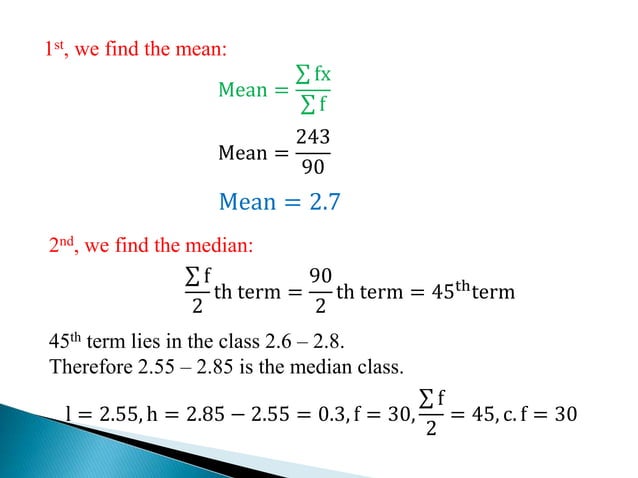 Relationship among mean, median and mode | PPTX