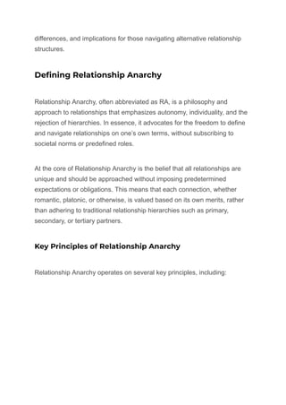 Relationship Anarchy vs. Polyamory: Understanding Two Paths to Non ...