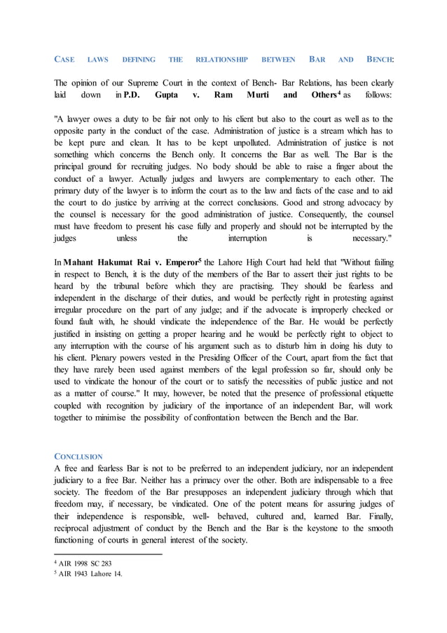 Relationship between bar and bench | DOCX