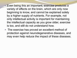 Relationship between brain and physical exercise | PPTX