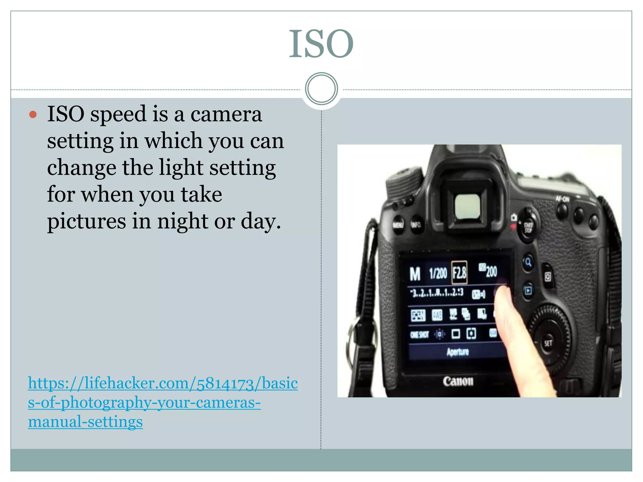 Relationship between camera settings | PPTX | Cameras and Camcorders | Consumer Electronics