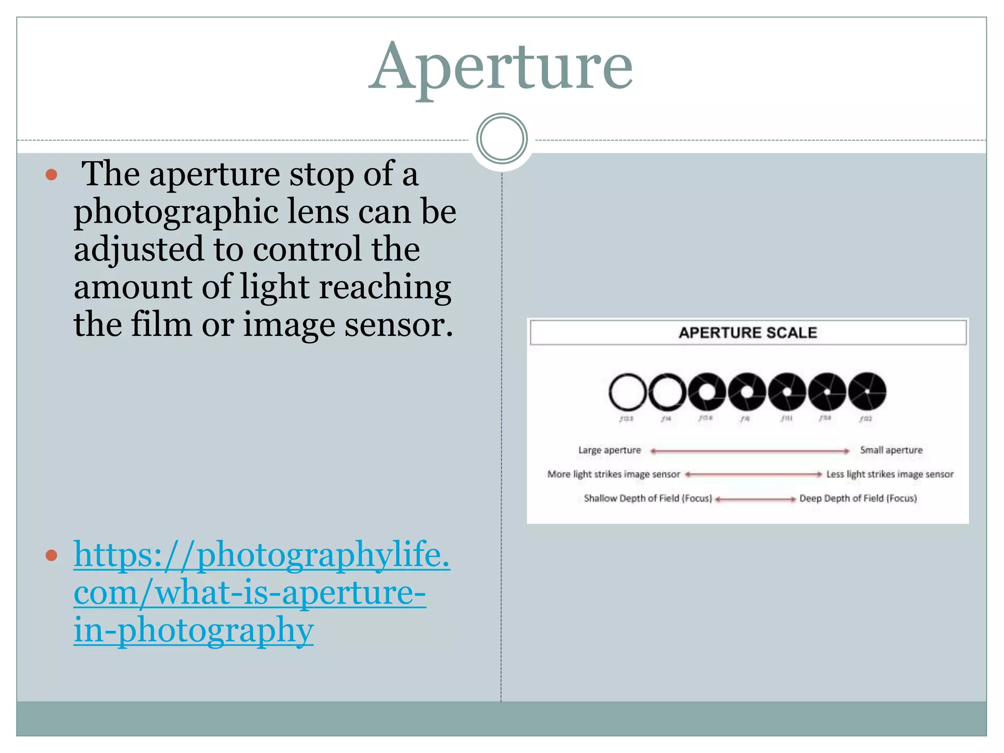 Relationship between camera settings | PPTX | Cameras and Camcorders | Consumer Electronics