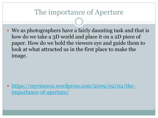 Relationship between camera settings | PPTX