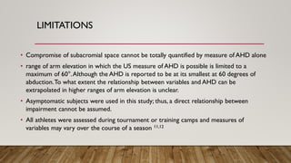 Relationship between extrinsic factors and the acromio humeral distance ...