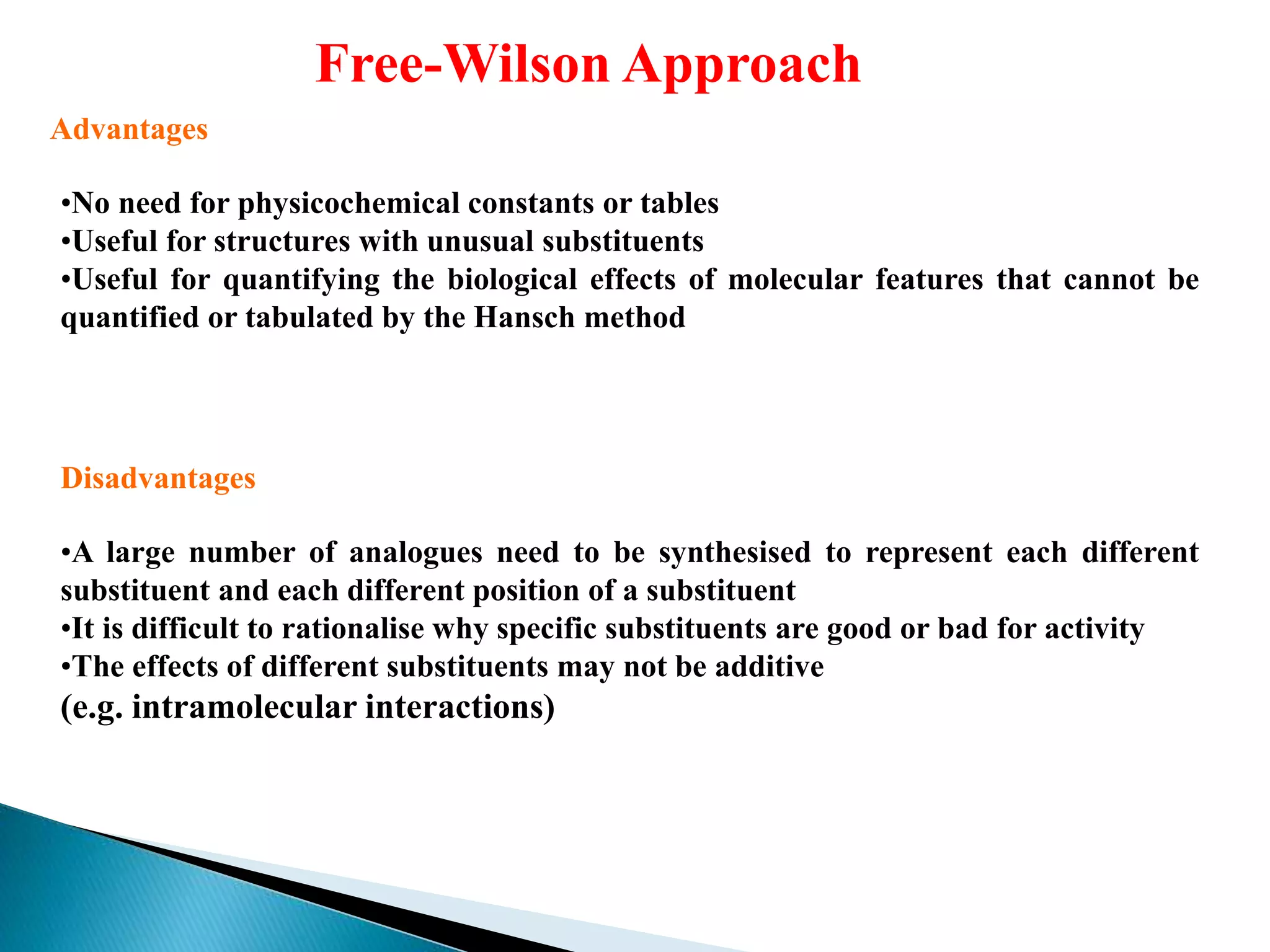Relationship between hansch analysis and free wilson analysis | PPTX