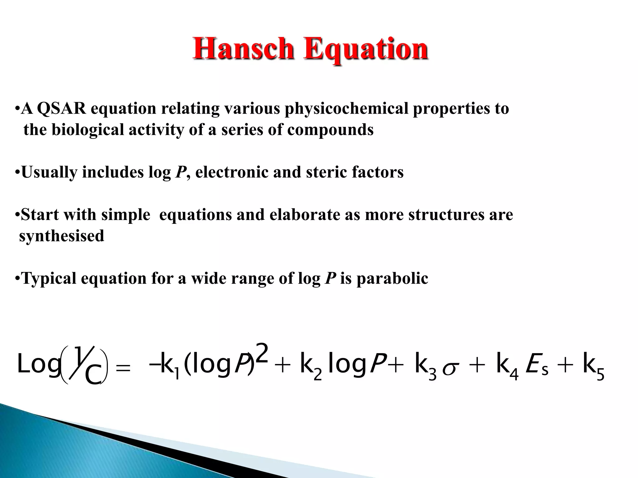 Relationship between hansch analysis and free wilson analysis | PPTX