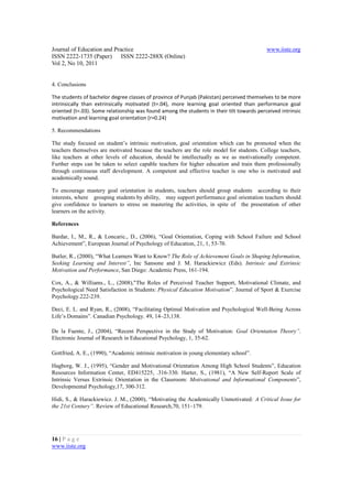 Relationship between intrinsic motivation and goal orientation among ...