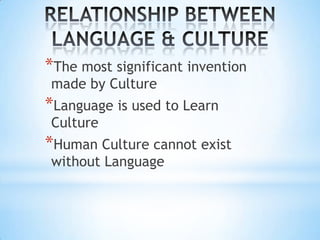 Relationship between Language and Culture | PPTX