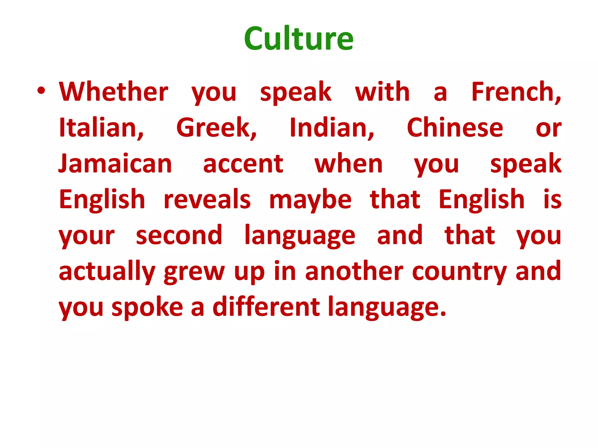 Relationship between language, culture, and identity | PPT