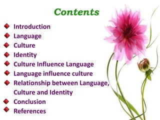 Relationship between language, culture, and identity | PPTX