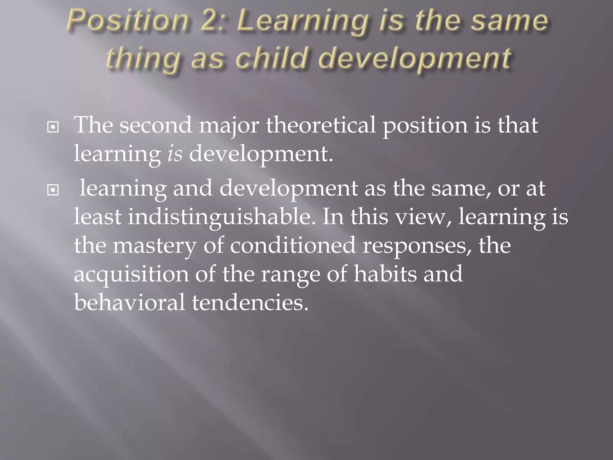 Relationship between learning and development | PPTX