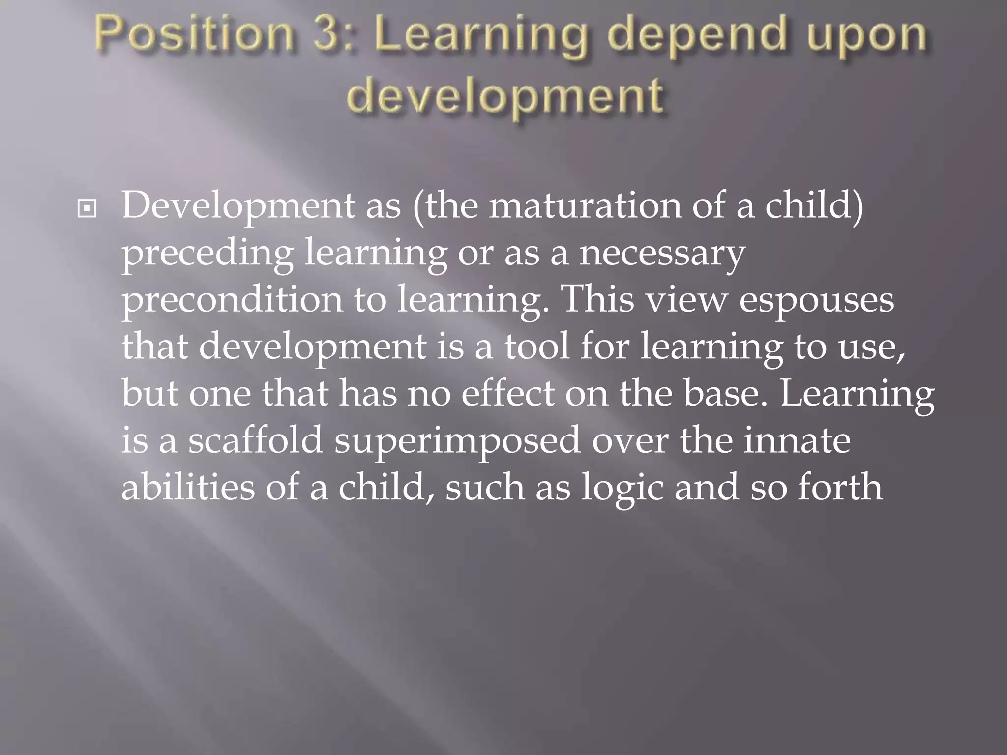 Relationship between learning and development | PPTX