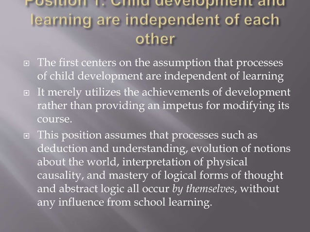 Relationship between learning and development | PPTX