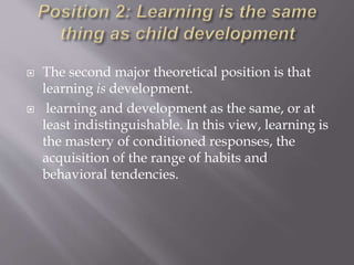 Relationship between learning and development | PPTX