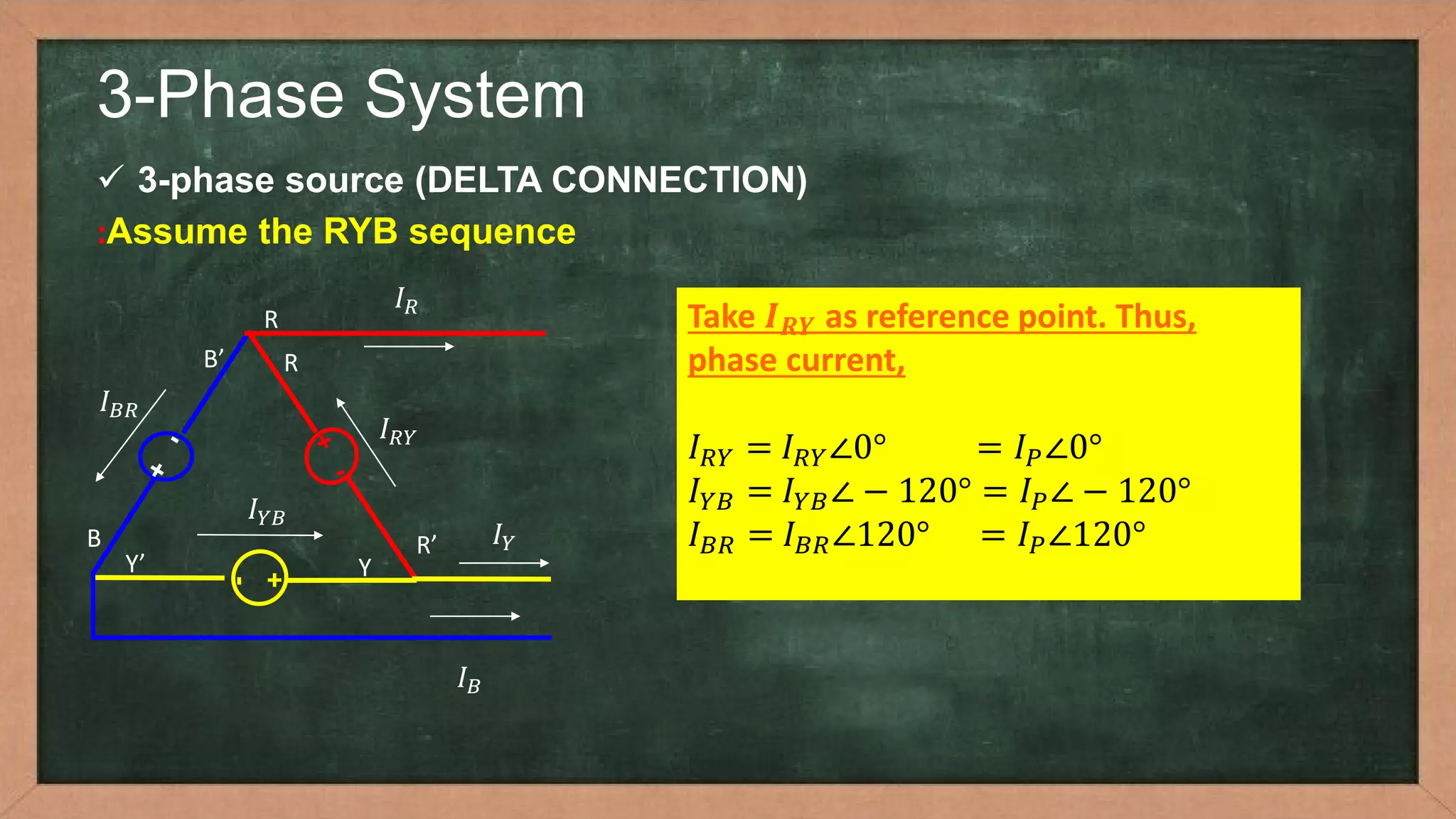 relationship between line and phase values of voltage and current for ...