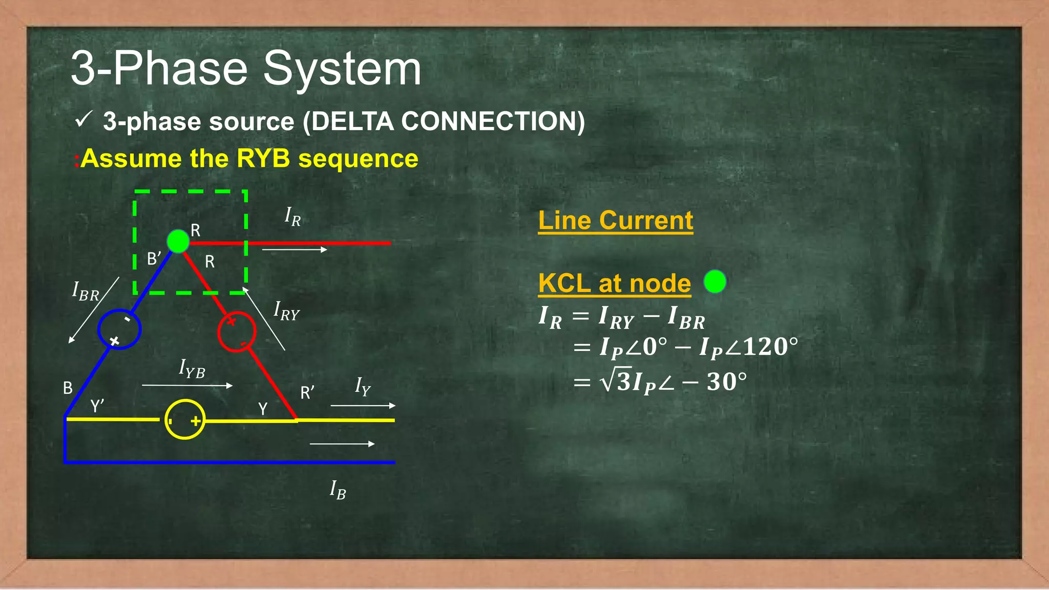 relationship between line and phase values of voltage and current for ...