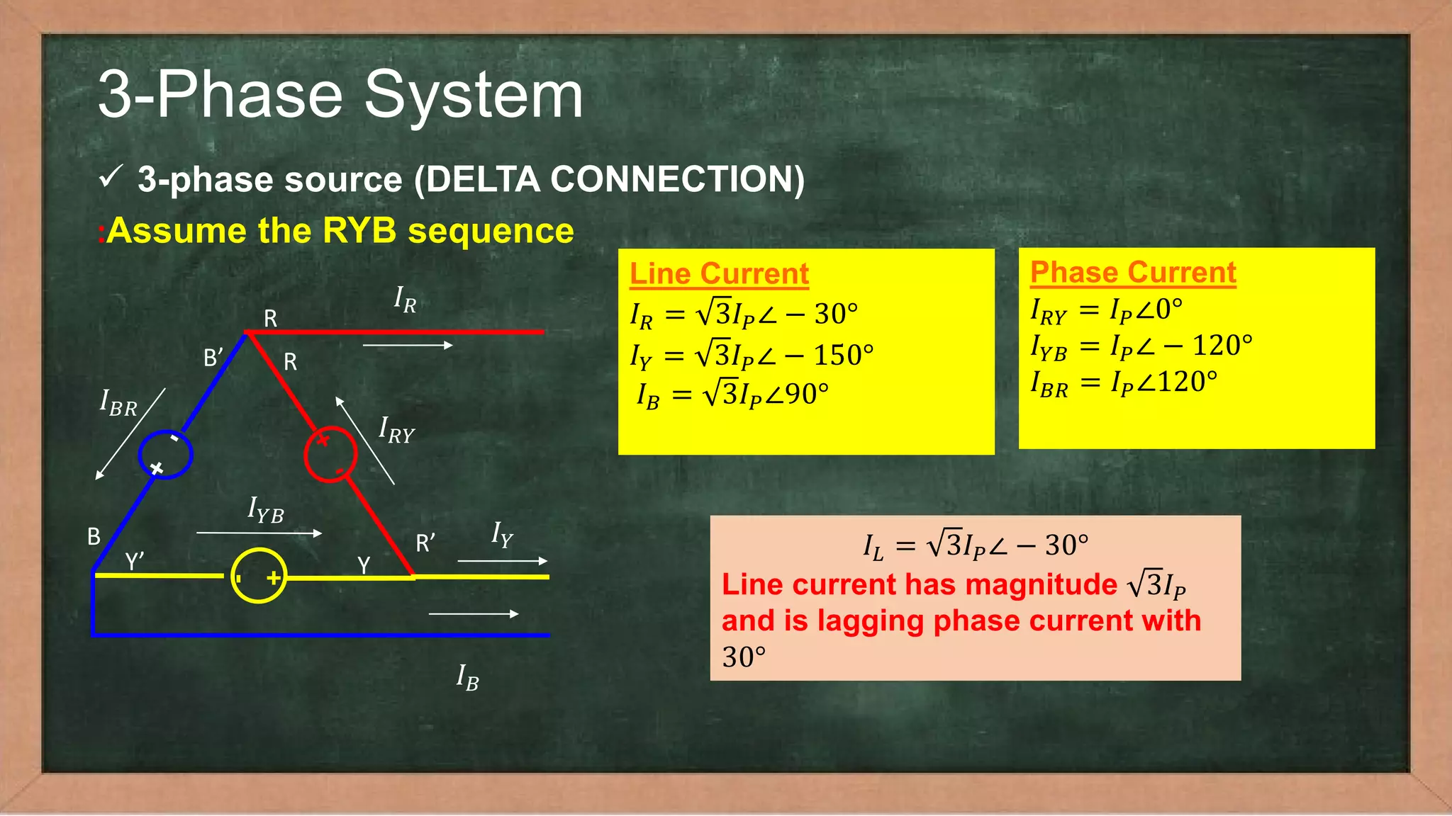 relationship between line and phase values of voltage and current for ...