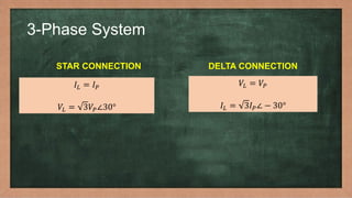 relationship between line and phase values of voltage and current for ...