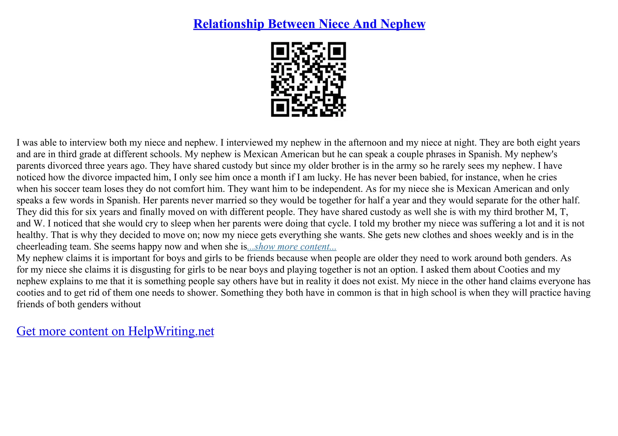 Relationship Between Niece And Nephew | PPT